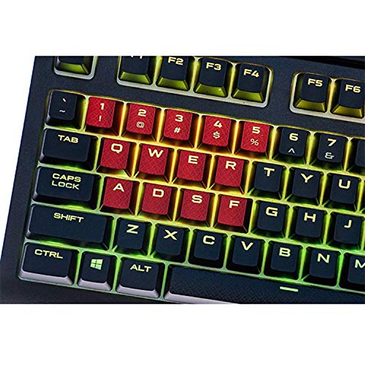 13 Keys Non-Slip Backlit keycaps Gaming Performance FPS MOBA Key Caps OEM Profile for Corsair K70 RGB K95 K65 K68 K63 K100 Mechanical Gaming Keyboards DIY Replace (Red)