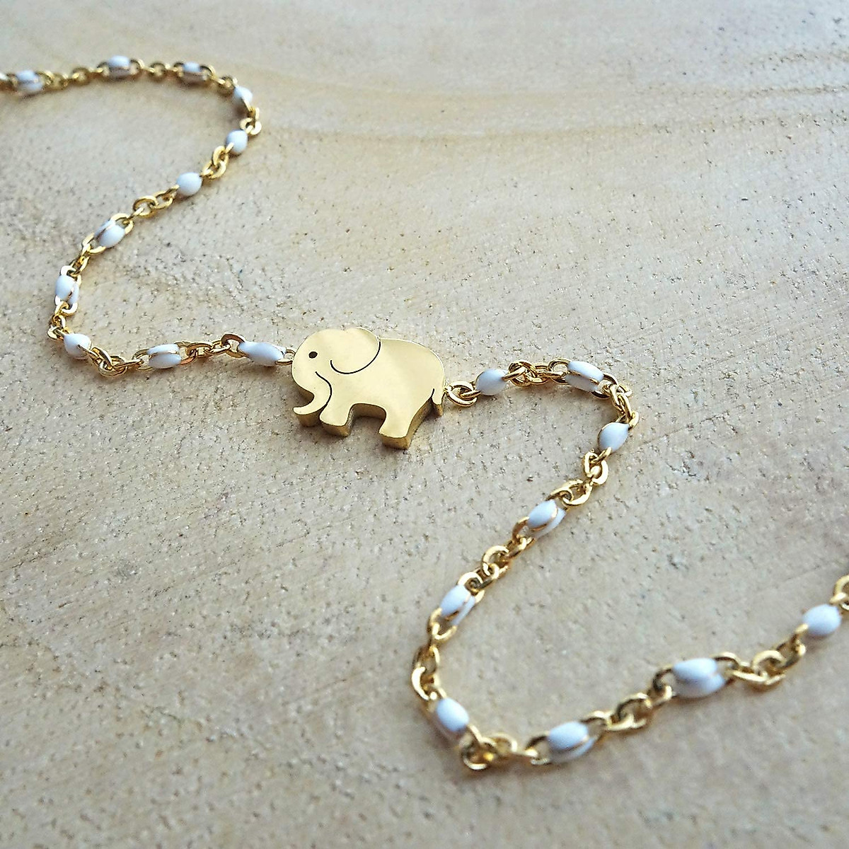 Strong Elephant Persevere 24k Gold Filled Bracelet 6.5-8 Inches