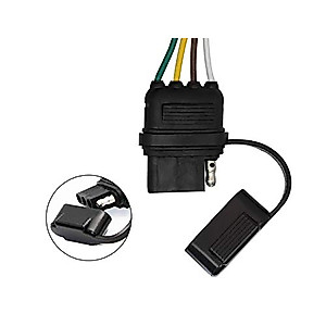 NEW SUN Non-Powered 3 Way to 2 Way Trailer Taillight Converter with Standard 4-Way Flat Wire Harness Connectors,Weatherproof