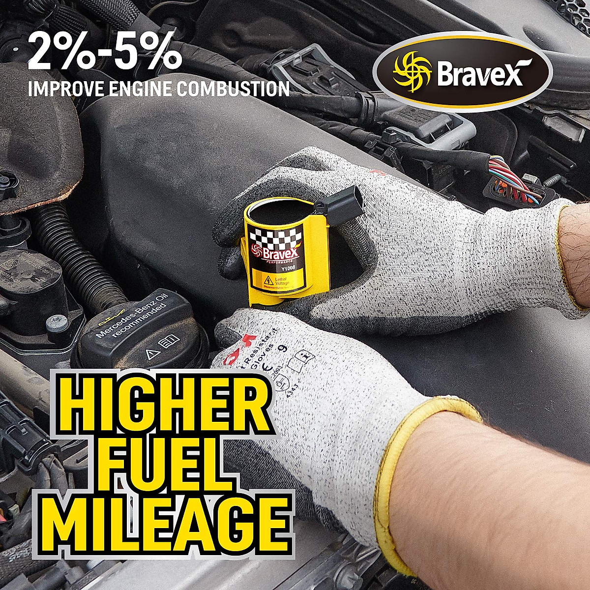 High Performance Ignition Coil 8 Pack -Upgrade 15% More Energy For Ford F-150 F-250 F-350 4.6L 5.4L V8 CROWN VICTORIA EXPEDITION MUSTANG LINCOLN MERCURY Compatible & DG508 DG457 DG472 DG491 (YELLOW)