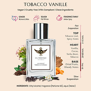 CA Perfume Impression of T. Ford Tobacco Vanille For Men Replica Version Fragrance Dupes Concentrated Long Lasting Eau de Parfum Spray Refillable Atomizer Bottle 1.7 Fl Oz/50ml-X1