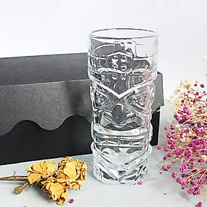 BPFY 2 Pack 14oz Hawaiian Tiki Glasses for Cocktails, Lemonade, Ice Tea, Mixed Drinks, Modern Bar Tiki Cups Tiki Mugs, Cocktails Glasses Gift Sets