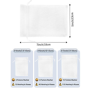 Kslong 100PCS Small Mesh Bags Drawstring 3x4,Sheer Organza Bags Drawstring for Jewelry, Mesh Party Wedding Favor Bags for Small Business,Candy,Bracelet Packaging,Empty Sachet Bags (White)