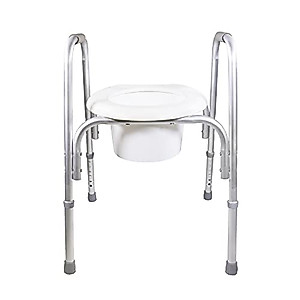 PCP Raised Toilet Seat and Safety Frame (Two-in-One), Adjustable Rise Height, Secure Elevated Lift Over Bowl, Made in USA, Regular