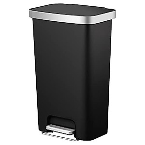 JN Better Homes & Gardens 11.9 Gallon Rectangular Black Plastic Step Can. (Gray.2 Pack)