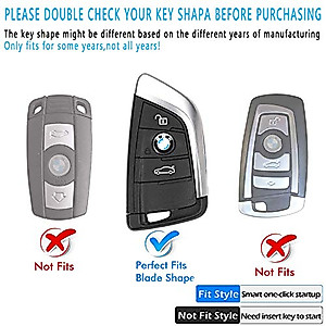 Intermerge for BMW Key Fob Cover,Blade Shape Soft TPU Key Case Shell Pouch for BMW New X1 X3 X5 X6 Series 1 2 5 7 Keyless Entry Key Cover-Blue