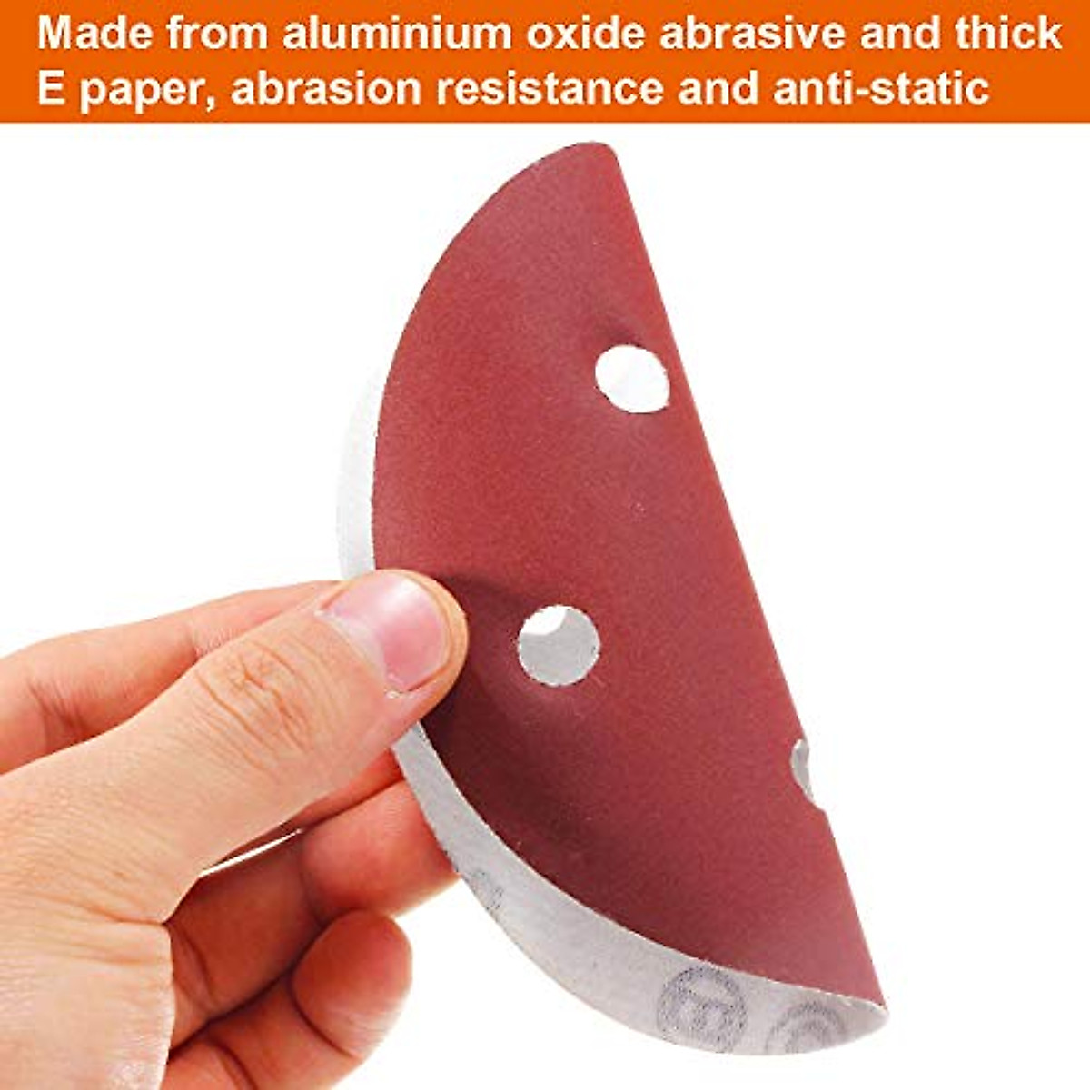 60Pcs Sanding Discs 5 Inch 8 Holes, 1000/800/600/400/320/240 Grit Sandpaper for Random Orbital Sander