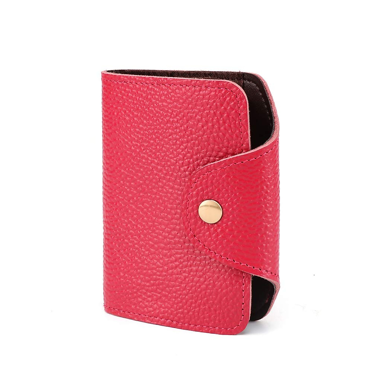 Brass Tacks Leathercraft Full Leather Card Cases for Women 11 Card Position 10 Colors Small Women's Wallet (Pink)