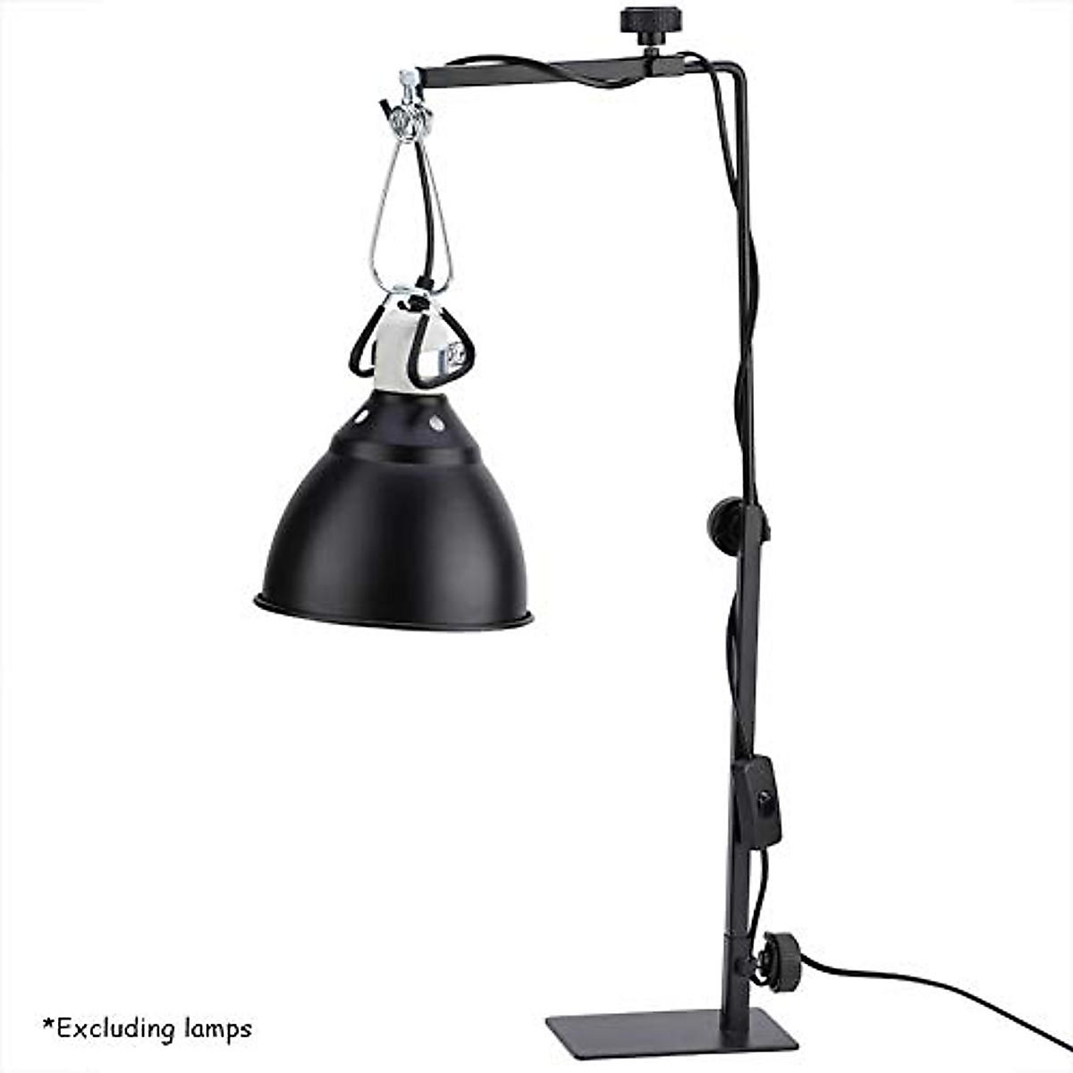 Hamiledyi Reptile Lamp Stand Landing Lamp Stand Bracket Adjustable Floor Light Holder Stand Metal Lamp Support for Reptile Glass Terrarium Heating Light