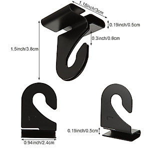100 Pieces Metal Drop Ceiling Hooks, Right and Left Black Ceiling Hooks T-Bar Track Clip for Hanging Plants & Decorations, 20lbs Capacity Suspended Ceiling Hanger for Classrooms Offices