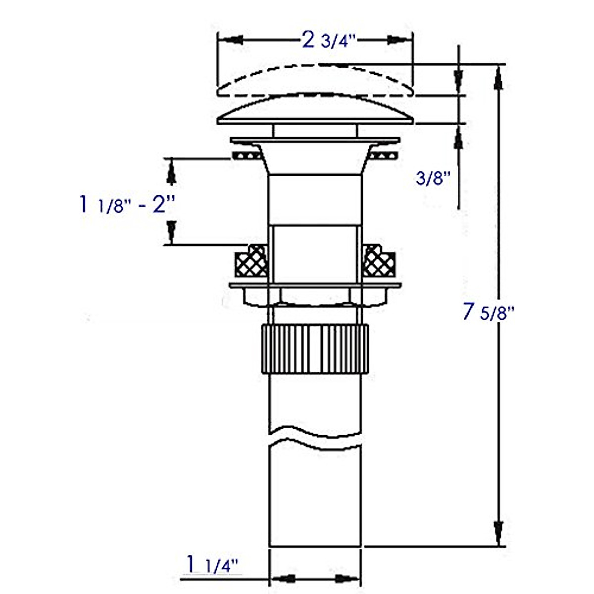 ALFI brand AB9055-BM Bathroom Sink Drain, 7.63"L x 2.75"W x 2.75"H, Black Matte