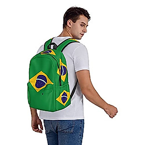 Lightweight Laptop Backpack Brazil Flag School Backpack Bookbags Schoolbag Casual Daypacks
