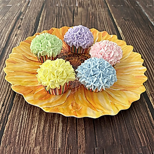 UPware Shape Platter Melamine Serving Platter BPA Free Food Platter 12 Inch Summer Flower Yellow Sunflower Shaped Platter (12" Sunflower)