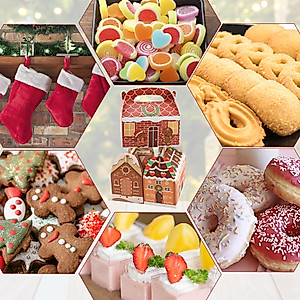 SAITI 24 Pieces Christmas Cookie Boxes Christmas Gift Boxes, 3D Christmas Treat Gift Wrap Boxes for Holiday Xmas Goody Gift Christmas Cardboard Gifts Boxes Party Favors