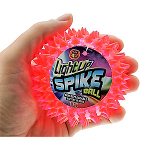 JA-RU Light Up Ball (4 Balls) Rubber Spiky Balls for Kids. Stress Relief Toy Autism Sensory Products. Dog Chew Toy Bulk Birthday Party Favors, Goodie Bag Stuffers. 699-4s