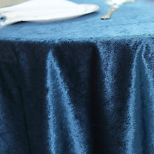 Tableclothsfactory 72"x 72" Navy Blue Premium Velvet Square Table Overlay Square Tablecloth Cover for Wedding Party Event Banquet