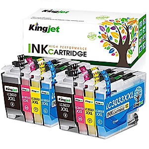 Kingjet LC3033 Ink Cartridge 8 Pack, Replacement for Brother LC3033XXL 3033 LC3035 3035, Work with Brother MFC-J995DW MFC-J995DWXL MFC-J805DW MFCJ805DWXL MFC-J815DW Printer (2BK / 2C / 2M / 2Y)