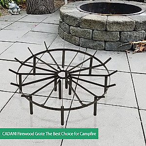32in Fire Grate Log Grate, Round Spider Wagon Wheel Firewood Grates, Heavy Duty Fire Pit Grate for Outdoor Campfire, Hearth Wood Stove and Outdoor Camping Fire Pit Black