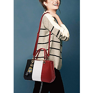 Handbags for Women Fashion Ladies Purses PU Leather Satchel Shoulder Tote Bags (Red2)