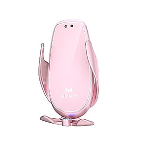 MEIMFY Wireless Car Charger Mount,Auto Clamping Air Vent Phone Holder for Car,New Upgraded Model,15W Qi Fast Charging/Magnetic DC Charging for All Mobile Phones,iPhone,Samsung,Pixel