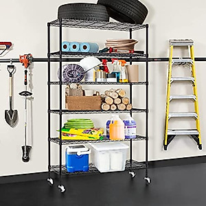 6-Tier Storage Racks, 2100Lbs Capacity Heavy Duty Metal Shelf with ...