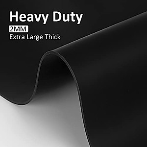 Silicone Mats for Kitchen Counter, Nonslip Silicone Mats for Crafts Countertop Protector Heat Resistant Mat (25.6” x 17.2” x 0.08”, Black, 2Pcs)