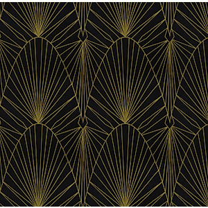 Yasinet Peel and Stick Wallpaper Black and Gold Wallpaper for Bathroom Removable Black Contact Paper Black Geometric Self Adhesive Wallpaper Decorative for Wall Cabinet 17.3”x118.7”