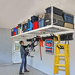 14 PCS Tool Storage Rack, 64 Inch Adjustable Garage Tool Organizer Wall Mounted Storage System with 10 Hooks, Max 600 lbs Super Heavy DutySuper Heavy Duty Steel Garden Tool Organizer Wall Holders