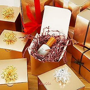 ROSEGLD 0.5 LB Crinkle Cut Paper Shred Filler Rose Gold Metallic for Packing and Filling Gift Baskets, Crinkle Paper for Gift Wrapping