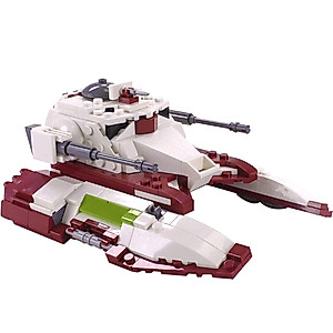 VONADO Space Wars Republic Fighter Tank TX-130T Military Self Propelled Anti Tank Weapon Minifig Scale Building Kit MOC Model Toys Gift to Adults (378 PCS)