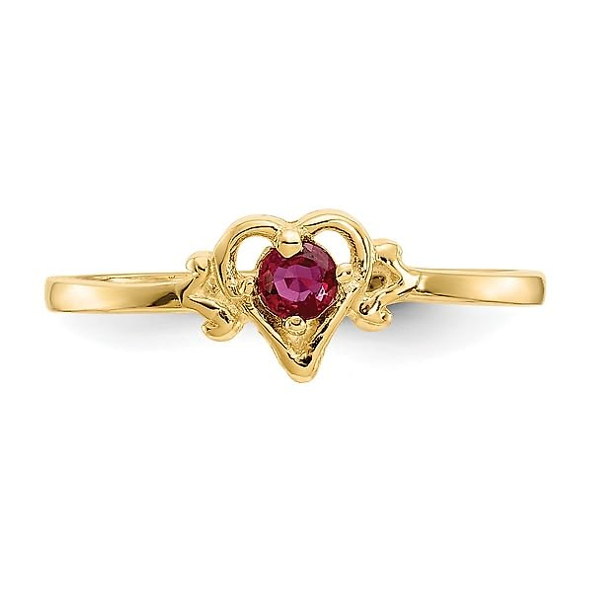 IceCarats 14K Yellow Gold Red Ruby Heart Love Ring July Birthstone Jewelry Size 7