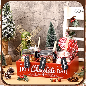 Sunnychicc 6 Sets Hot Chocolate Jars for Hot Chocolate Bar Christmas Hot Cocoa Bar Supplies DIY Hot Cocoa Glass Jars Wooden Chocolate Spoons Hot Cocoa Bar Jars for Hot Chocolate Party Favors Supplies