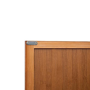 CNCEST Shoe Cabinet with Shutter Doors, 8 Tier Bamboo Floor Standing Shoe Shelf Storage Organizer for Home Entryway (1, Brown-90x32x107cm)