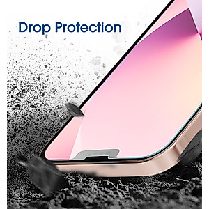 amFilm OneTouch Glass Screen Protector Compatible with iPhone 13 Mini 5.4" 2021 with Easy Installation Kit, Full Coverage Case Friendly, Tempered Glass, 2 Pack