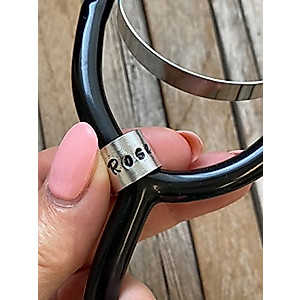 Stethoscope Charm Cuff, Personalized Stethoscope ID Tag with Birthstone charm, Nurse Gift, Name Tag, Stethoscope Name Tag, Nurse Appreciation Gift, Nurse Graduation Gift, International Nurse Day