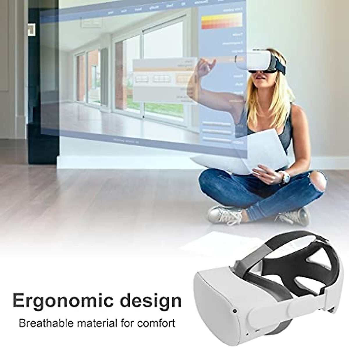 ZNBJJWCP Adjustable for 2 Head Strap VR Elite Strap Comfort Improve Supporting Forcesupport Reality Access Increase Virtual