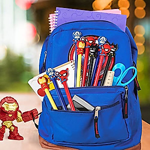 AFZMON 24PCs Superhero Party Favors Gel Pen, Superhero Themed Pens Black Gel Ink Pens Cute Kawaii Gifts for Kids, Superhero Themed Party Supplies Pinata Stuffers and School Office Supplies