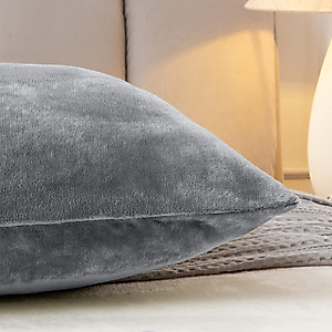 BEDELITE Body Pillow Cover with Zipper Closure, Super Soft and Cozy Fuzzy Fleece Body Pillow Case Cover 20 x 54 Inches, Luxury Fluffy Plush Long Body Pillow Pillowcase for Fall and Winter(Gray)