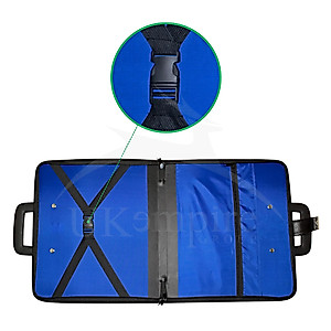 Masonic Master Mason Apron Case – Machine Embroidered (Black Leather), MM Provincial Size | Freemason Carrying Bags (Silver Emblem)