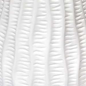 Simple Designs LT1138-OFF 11.02" Traditional Mini Modern Ceramic Texture Pastel Accent Bedside Table Desk Lamp w Matching Fabric Shade for Decor,Bedroom, Nightstand, Living Room, Entryway, Off White