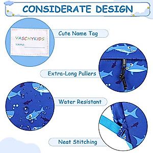 VASCHY Toddler Backpacks Boys, Lightweight Water Resistant Daycare Preschool Backpack for Little Boys and Girls w Chest Strap Ocean Shark