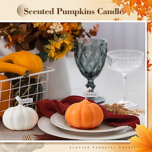 6 Pcs Fall Pumpkin Candles Thanksgiving Pumpkin Shaped Candle Decor Halloween Home Decoration Scented Candles Handmade Wax Candle for Bedroom Bathroom Party