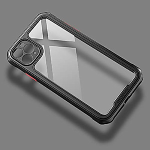 TENOC Phone Case Compatible for iPhone 11 Pro Max Case, Clear Back Cover Bumper Cases for 11 Pro Max 6.5-Inch, Black