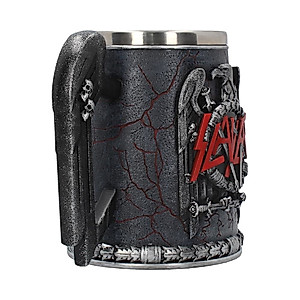 Nemesis Now B4128M8 Slayer Tankard Mug 14cm Black, Resin w/Stainless Steel Insert, Grey