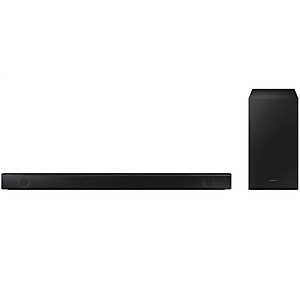 SAMSUNG HW-B550 2.1ch Soundbar with Dolby Audio DTS Virtual:X 2022 Bundle with Universal Soundbar Bracket Mount + HDMI Cable + Entertainment Essentials Bundle + 1 Year Protection Pack