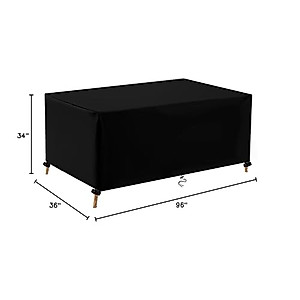 Patio Furniture Covers, Outdoor Table Covers Waterproof Rectangle, 600D Outdoor Furniture Covers, Wind Dust Proof Anti-UV Durable Patio Sectional Couch Cover 96"L x 36"W x 34"H / 240x90x85cm