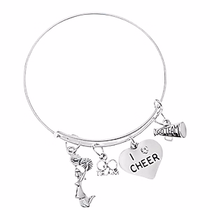 Infinity Collection - Cheer Bracelet - Adjustable Charm Bangle, Cheer Jewelry, Gift for Cheerleaders & Coaches, Non-Tarnish, Premium Quality
