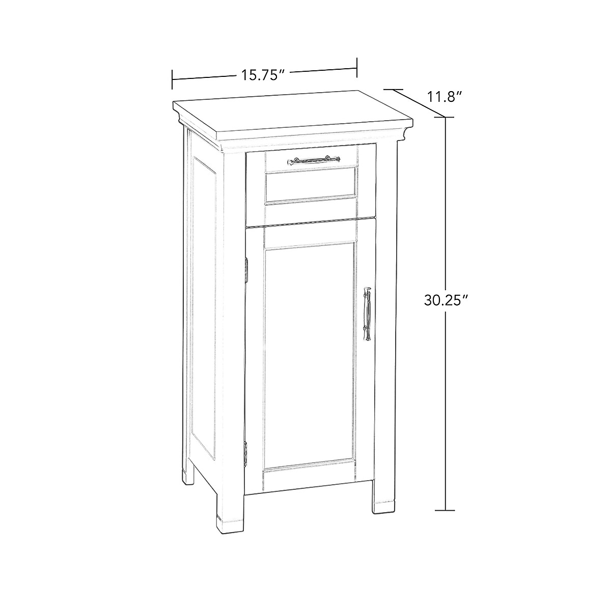 RiverRidge 06-076 Home Somerset Collection Single Door Floor Cabinet, Gray, No Size,Grey