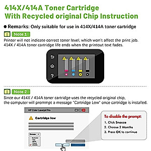 414X Toner Cartridges 4 Pack Compatible Replacement for HP 414X 414A for HP Color Pro MFP M479fdw M454dw Enterprise M455dn MFP M480f Printer (Black Cyan Yellow Magenta)