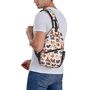 Chicken And Chick Sling Bag Crossbody Backpack Hiking Travel Daypack Chest Bag Shoulder Bag For Women Men